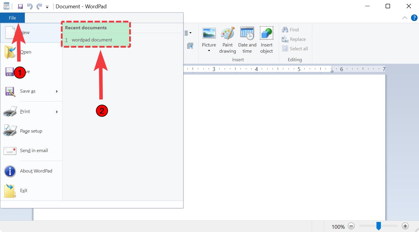 How To Recover A Deleted Unsaved WordPad Document Windows 